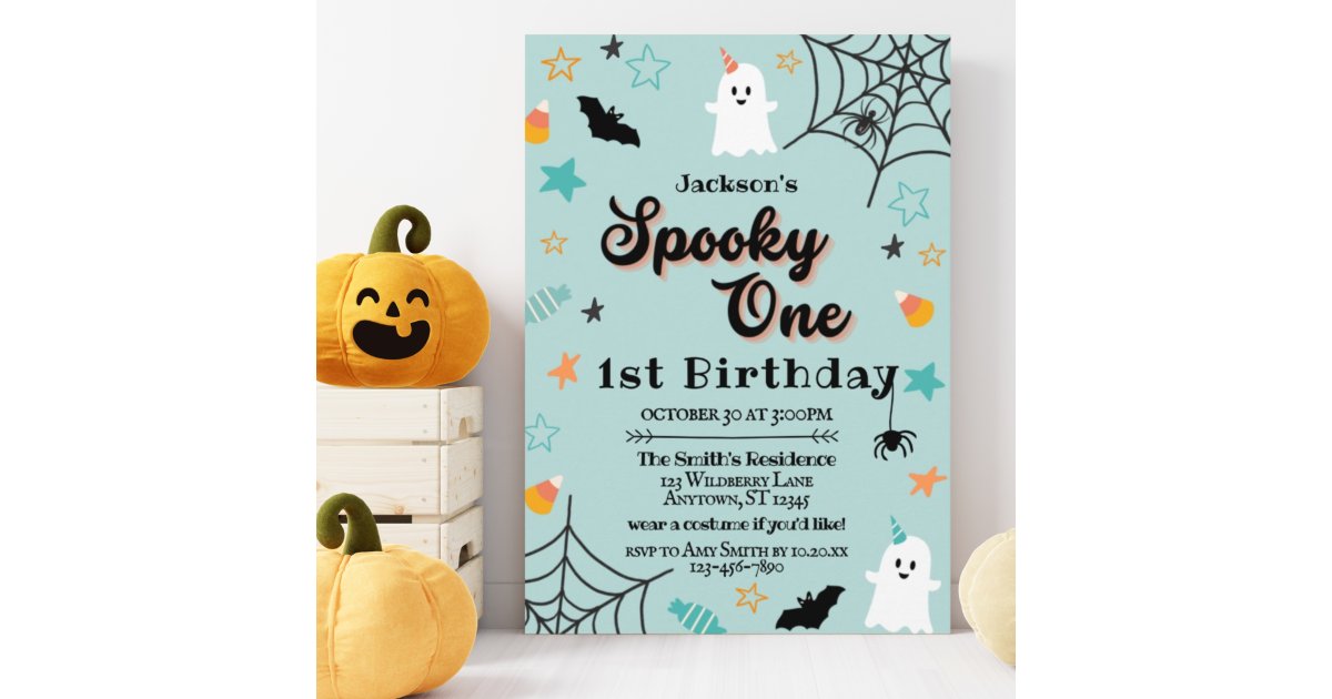 Spooky One Gender Neutral Halloween First Birthday Invitation | Zazzle