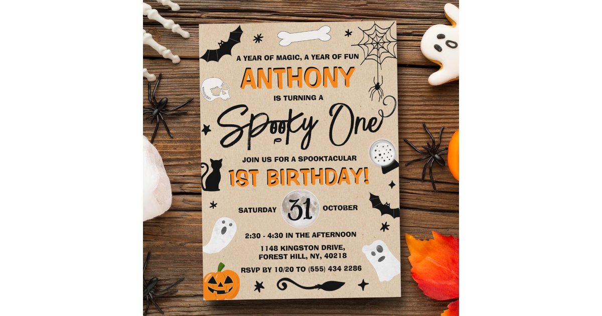 Spooky One! Halloween 1st Birthday Invitation | Zazzle
