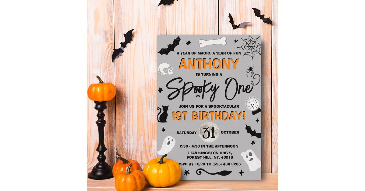 Spooky One! Halloween 1st Birthday Invitation | Zazzle