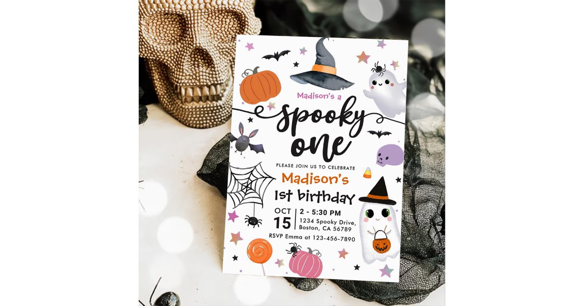 Spooky One Halloween 1st Birthday Invitation | Zazzle