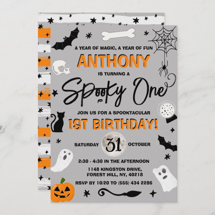 Spooky One! Halloween 1st Birthday Invitation | Zazzle