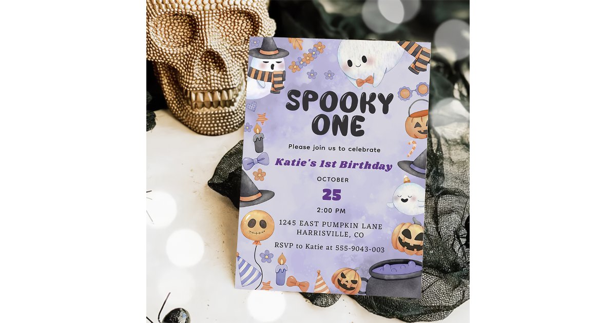 Spooky One Halloween 1st Birthday Party Invitation | Zazzle