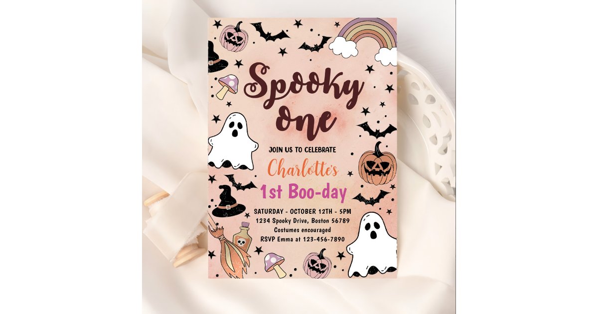 Spooky One Halloween 1st Birthday Party Invitation | Zazzle