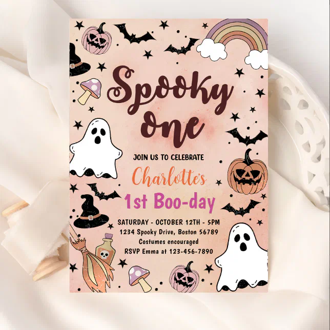 Spooky One Halloween 1st Birthday Party Invitation | Zazzle