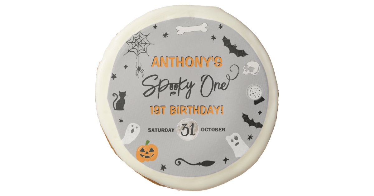 Spooky One! Halloween 1st Birthday Party Sugar Cookie | Zazzle