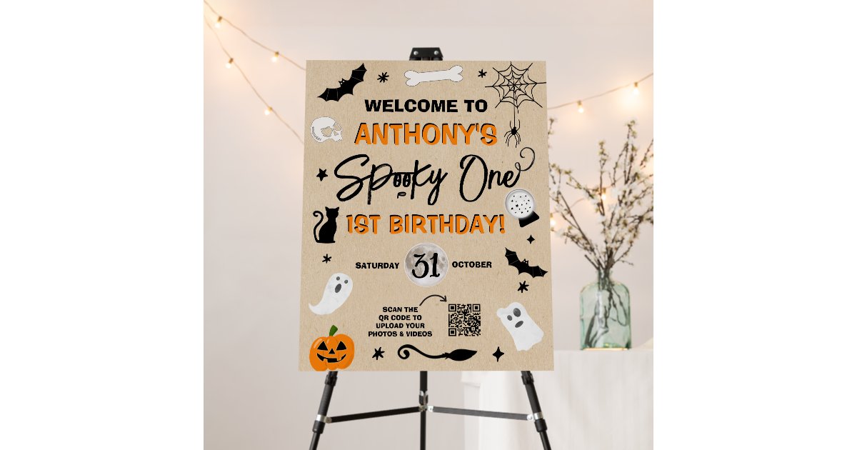 Spooky One! Halloween 1st Birthday Welcome Foam Board | Zazzle