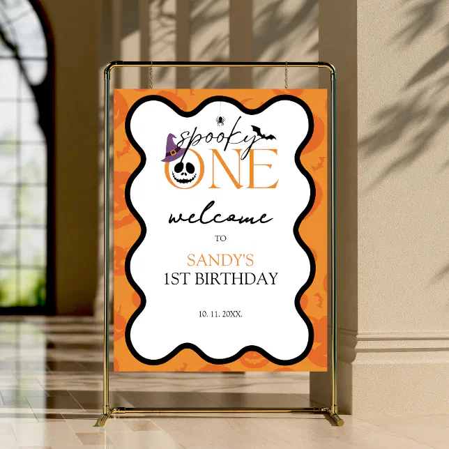 Spooky One Halloween 1st Birthday Welcome Sign | Zazzle
