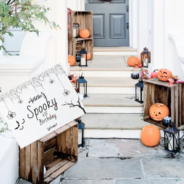 Spooky One | Halloween Birthday | Spooky Welcome Sign | Zazzle