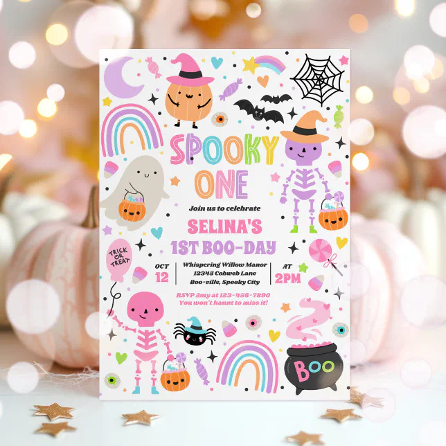 Spooky One Halloween Cuties 1st Birthday Party Invitation | Zazzle