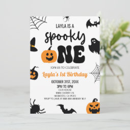 Spooky One Halloween First 1st Birthday Party Invitation | Zazzle