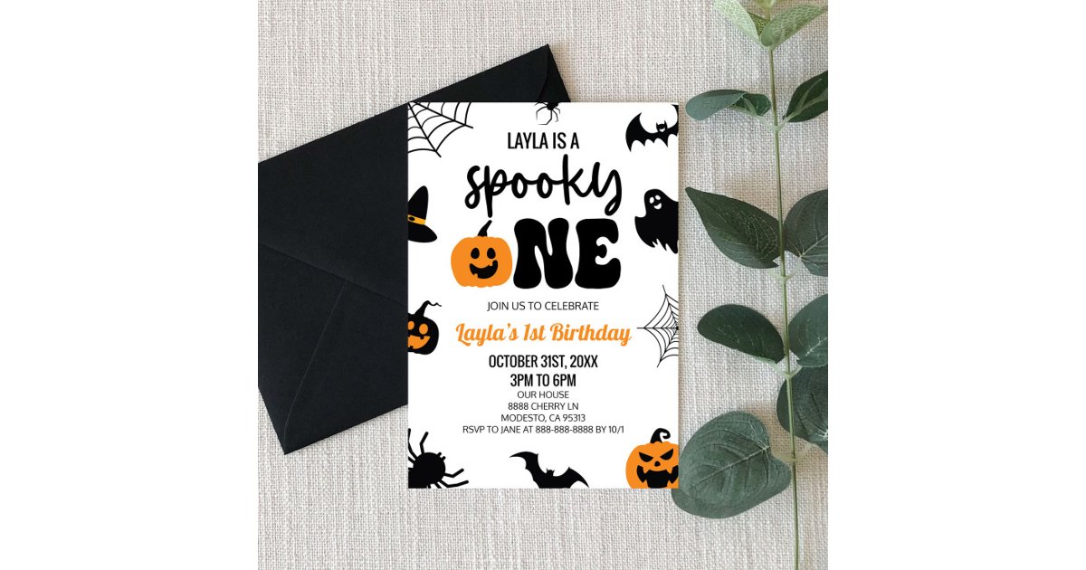 Spooky One Halloween First 1st Birthday Party Invitation | Zazzle