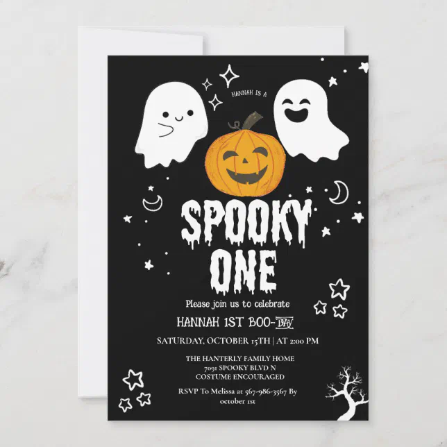 Spooky one Halloween first birthday party Invitati Invitation | Zazzle