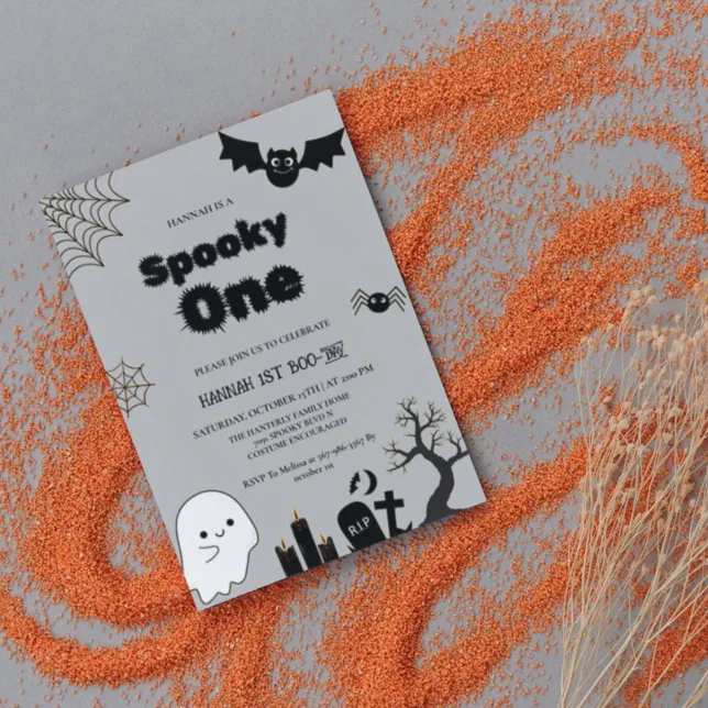 Spooky one Halloween first birthday party Invitation | Zazzle