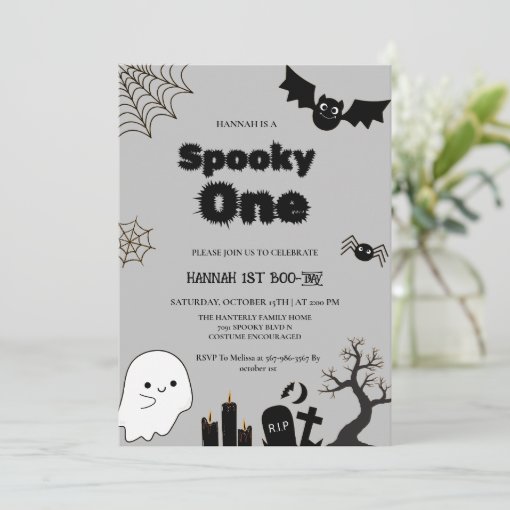 Spooky one Halloween first birthday party Invitation | Zazzle