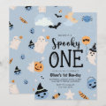 Spooky One Halloween Ghost boy Birthday Invitation | Zazzle