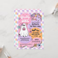 Spooky One Halloween Groovy Ghost 1st Birthday Invitation | Zazzle