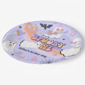 Spooky One Halloween Groovy Ghost 1st Birthday Paper Plates | Zazzle