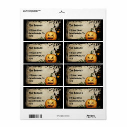 Spooky Pumpkin Halloween Address Labels | Zazzle