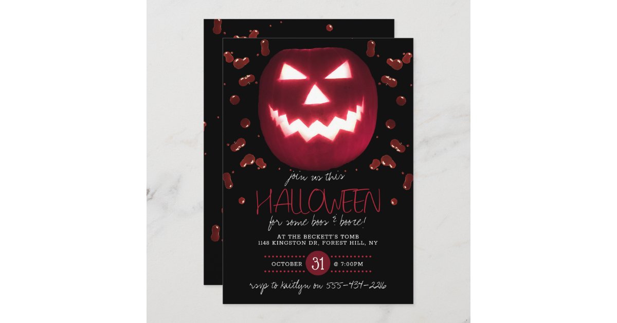 Spooky Pumpkin Halloween Party Invitation | Zazzle