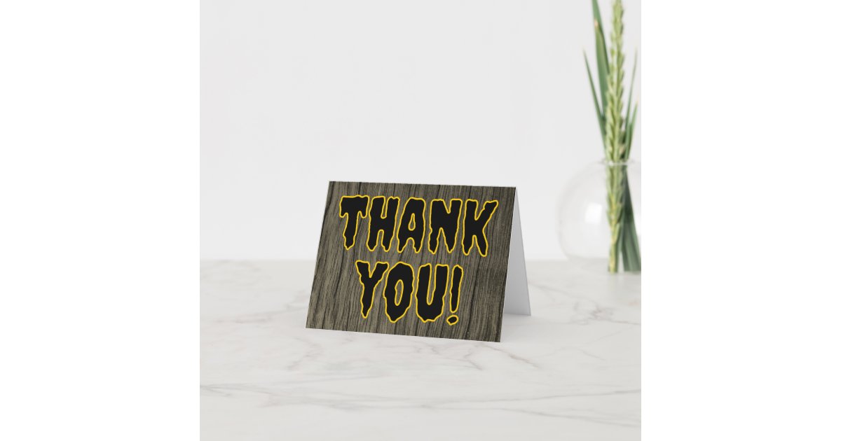 Spooky, Scary, Halloween Style "THANK YOU!" Card | Zazzle