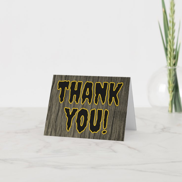 Spooky, Scary, Halloween Style "THANK YOU!" Card | Zazzle