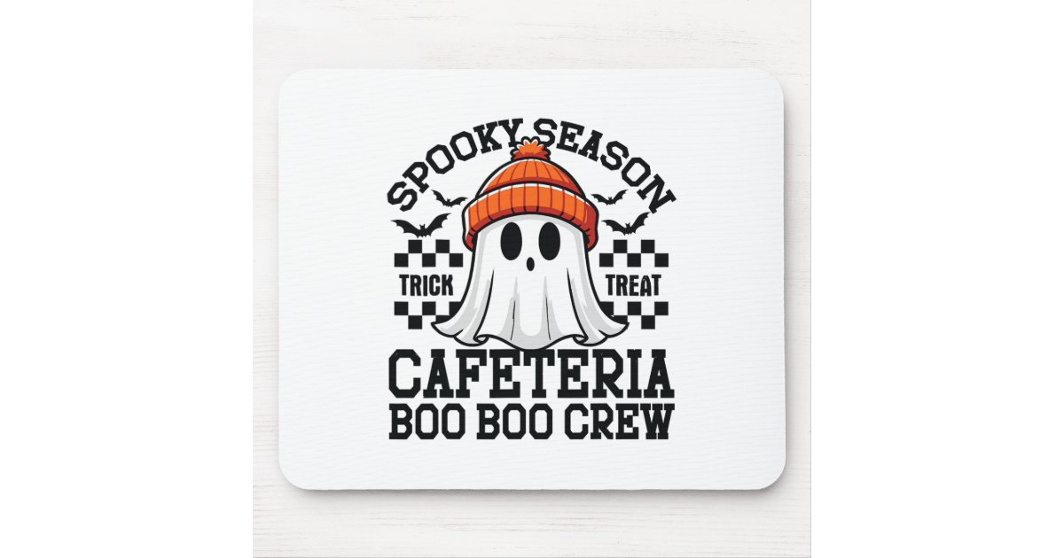 Spooky Season A Cafeteria Boo Crew Teacher Lunch L Mouse Pad | Zazzle