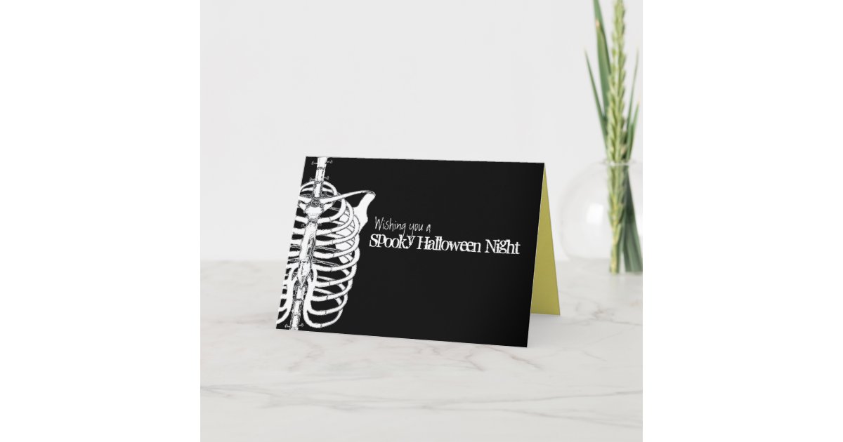 Spooky Skeleton X-Ray Halloween Card | Zazzle
