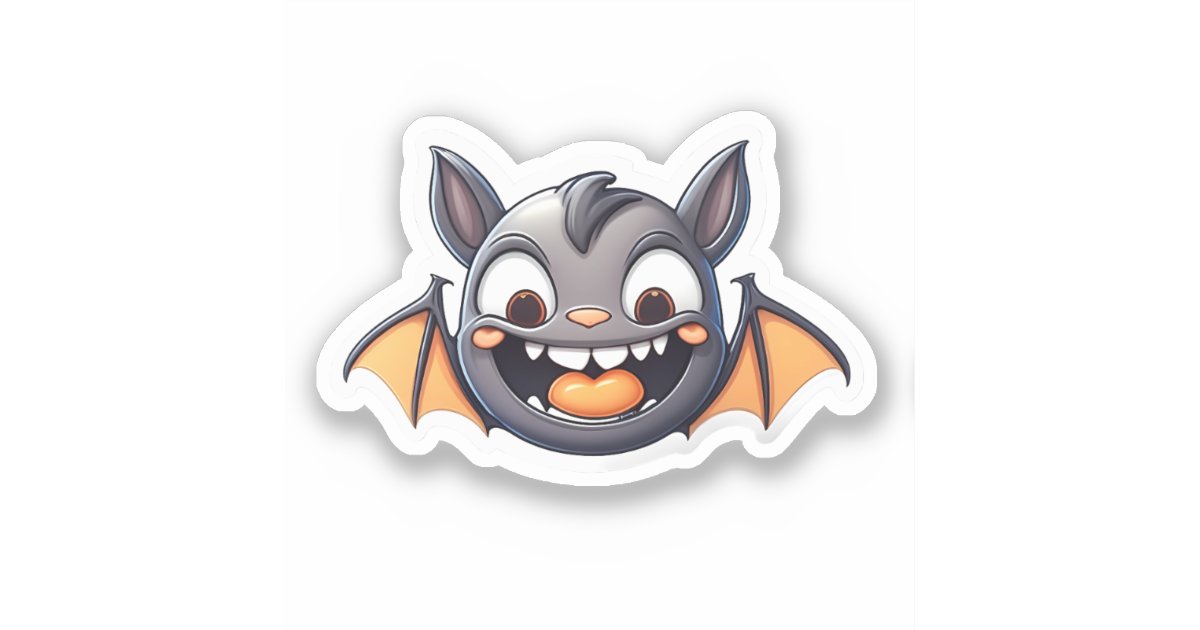 Spooky Smiles: Halloween Bat Sticker | Zazzle