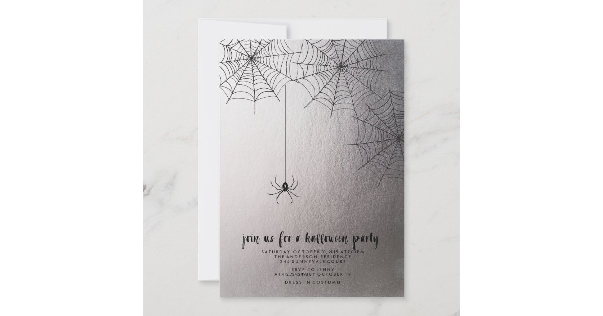 SPOOKY SPIDER HALLOWEEN party invitation | Zazzle