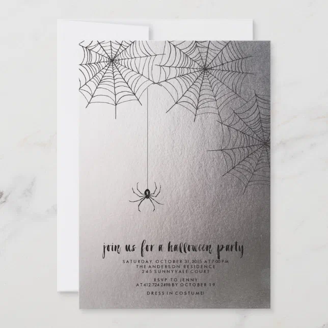 SPOOKY SPIDER HALLOWEEN party invitation | Zazzle