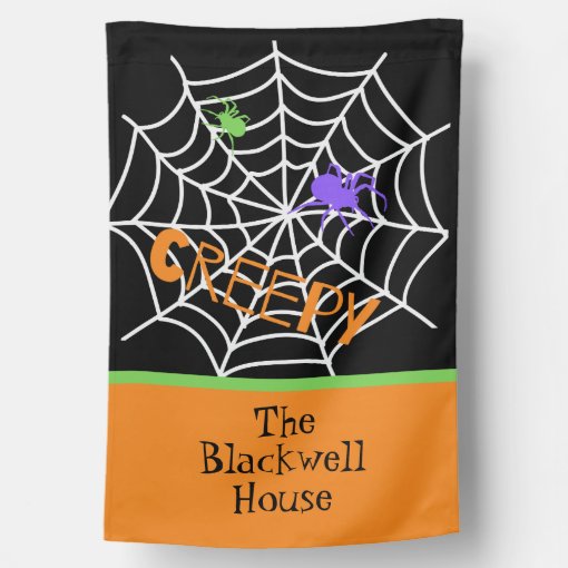 Spooky Spider Web House Flag | Zazzle