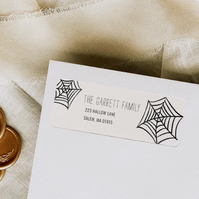 Spooky Spider Web Illustration Return Address Label | Zazzle
