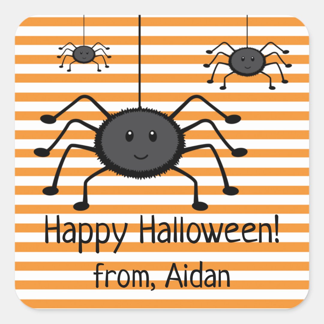 Spooky Spiders Halloween Sticker | Zazzle