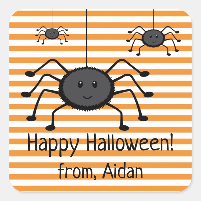 Spooky Spiders Halloween Sticker | Zazzle.com
