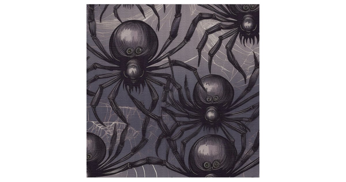 Spooky spiders pattern fabric | Zazzle