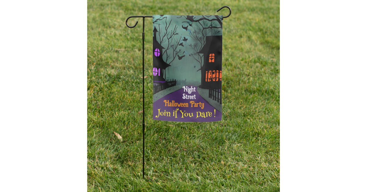 Spooky Street Custom Text Halloween Display Garden Flag | Zazzle