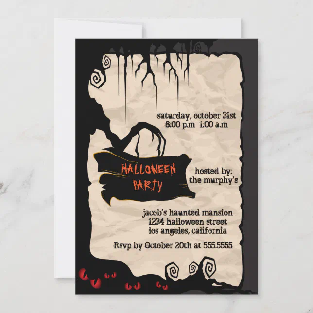 Spooky Tree - Halloween party invitation | Zazzle
