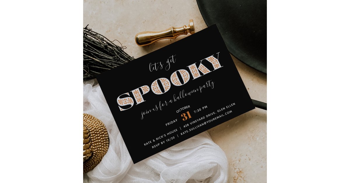 Spooky Type | Halloween Party Invitation | Zazzle