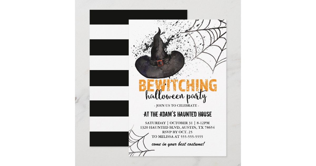 Spooky Witch Halloween Party Invitation | Zazzle