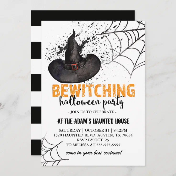 Spooky Witch Halloween Party Invitation | Zazzle