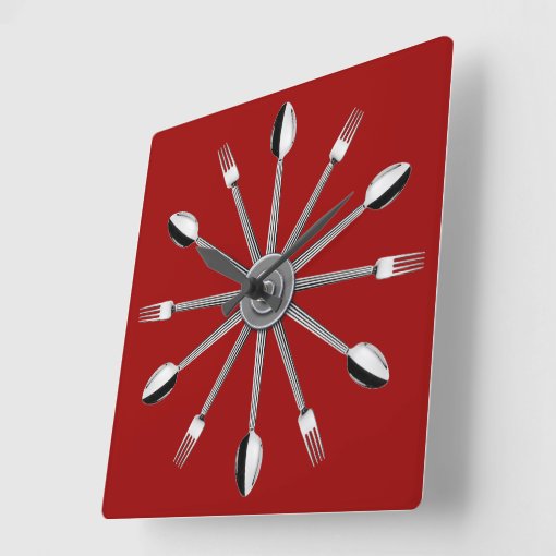 Spoon and Fork Kitchen Wall Clock | Zazzle