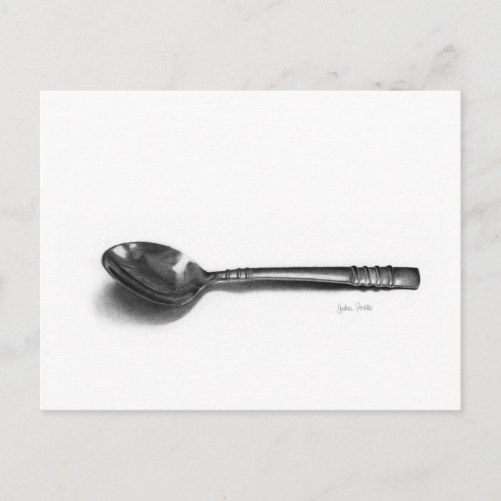 Spoon pencil drawing postcard | Zazzle.com