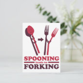 Spooning Leads to Forking Love Romance Postcard | Zazzle