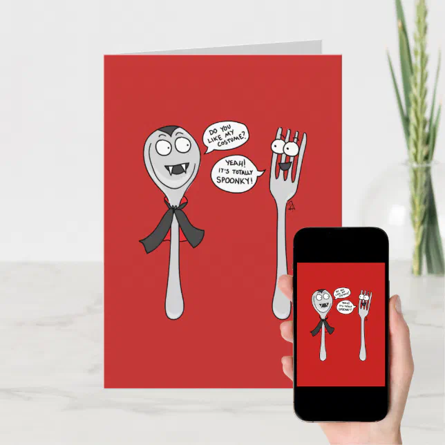 Spoonky - Funny Halloween Greeting Card | Zazzle