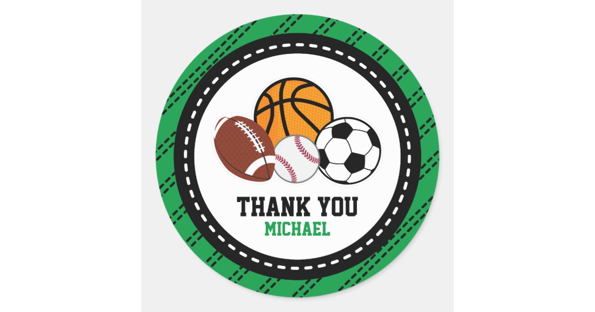 Sport All Star Party Thank You Favor Tag | Zazzle