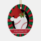 Sport Baseball Christmas Santa Hat Ceramic Ornament | Zazzle