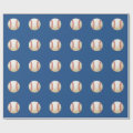 Sport Baseball Theme Navy Blue Wrapping Paper | Zazzle