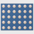 Sport Baseball Theme Navy Blue Wrapping Paper | Zazzle
