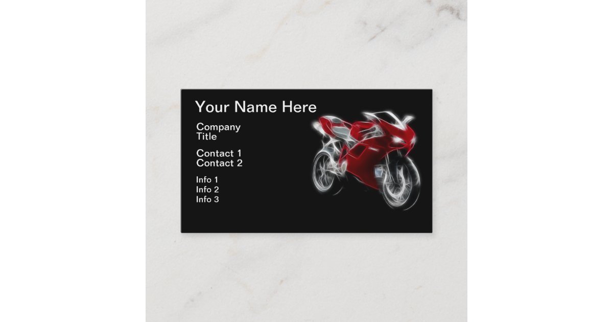 Sport Bike Racing Motorcycle Business Card | Zazzle