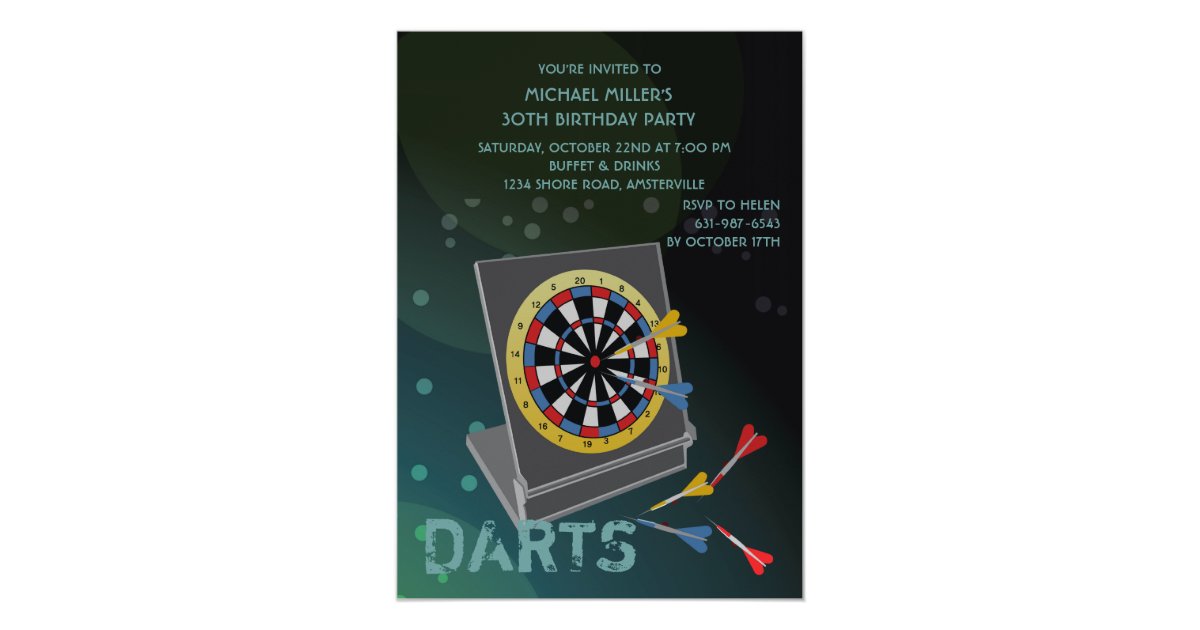 Sport Darts - Invitation | Zazzle.com